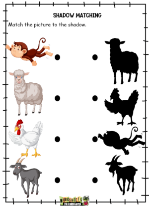 Free printable Shadow Matching Worksheets PDF