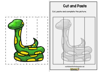Rainforest Cut And Paste - Worksheets for Kindergarten