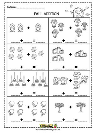 Fall Addition Printables