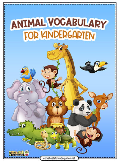 animal vocabulary for kindergarten - Color and Tracing