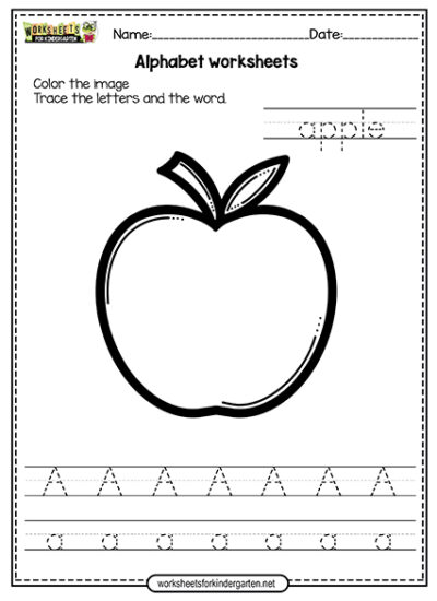 Free Letter A Worksheets for Kindergarten and Preschool