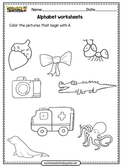 Free Letter A Worksheets for Kindergarten and Preschool